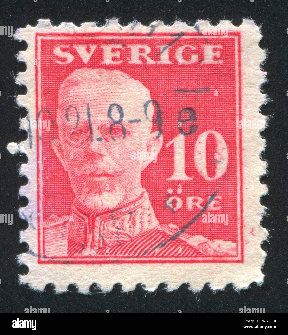 SWEDEN - CIRCA 1920: stamp printed by Sweden, shows Gustaf V, circa ...