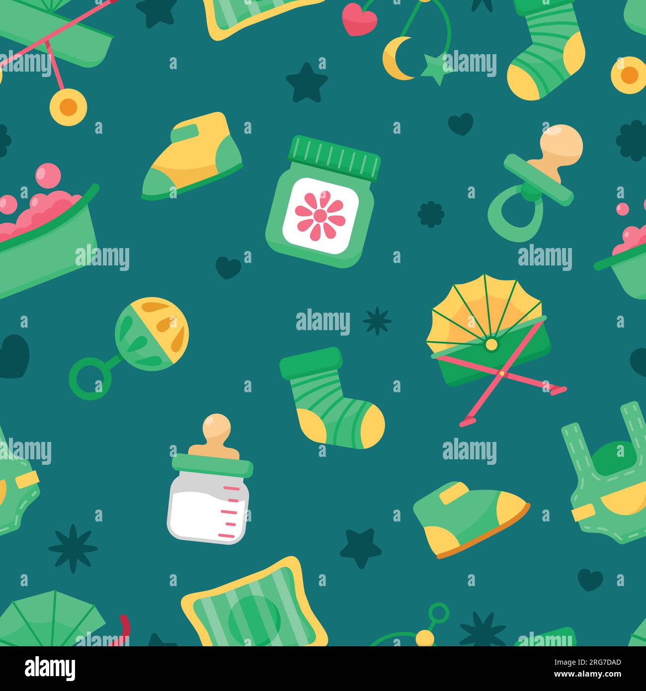 Vector cute baby gear seamless pattern design Stock Vector Image & Art ...
