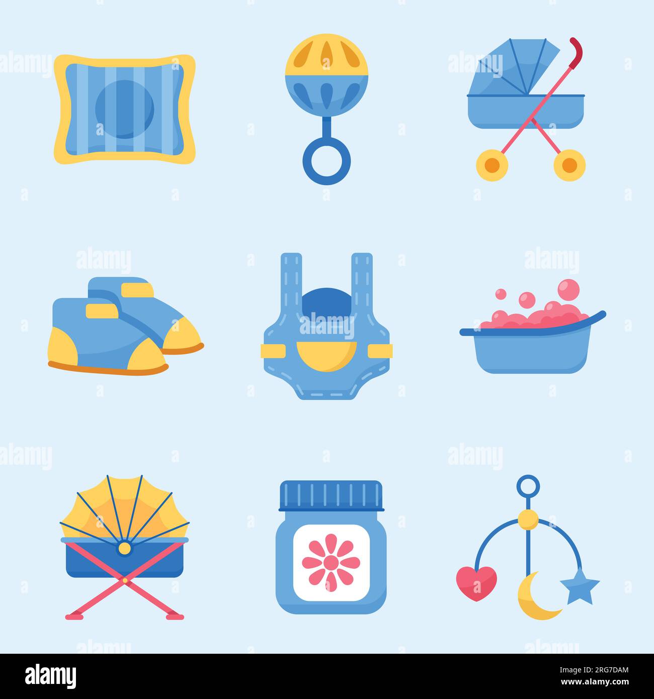 Vector cute baby gear icon collection set Stock Vector Image & Art - Alamy