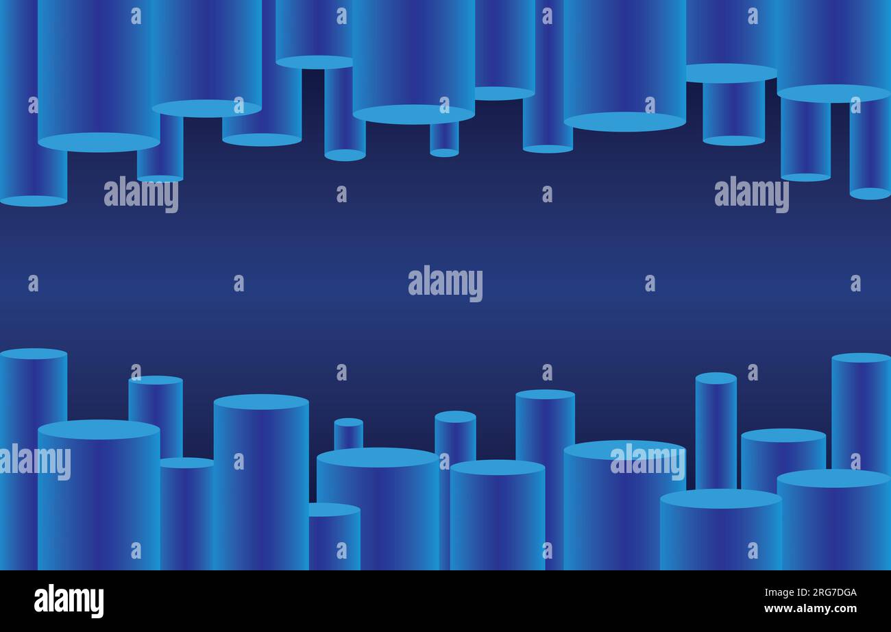 Abstract cylinder tube shapes overlapping background design Stock ...