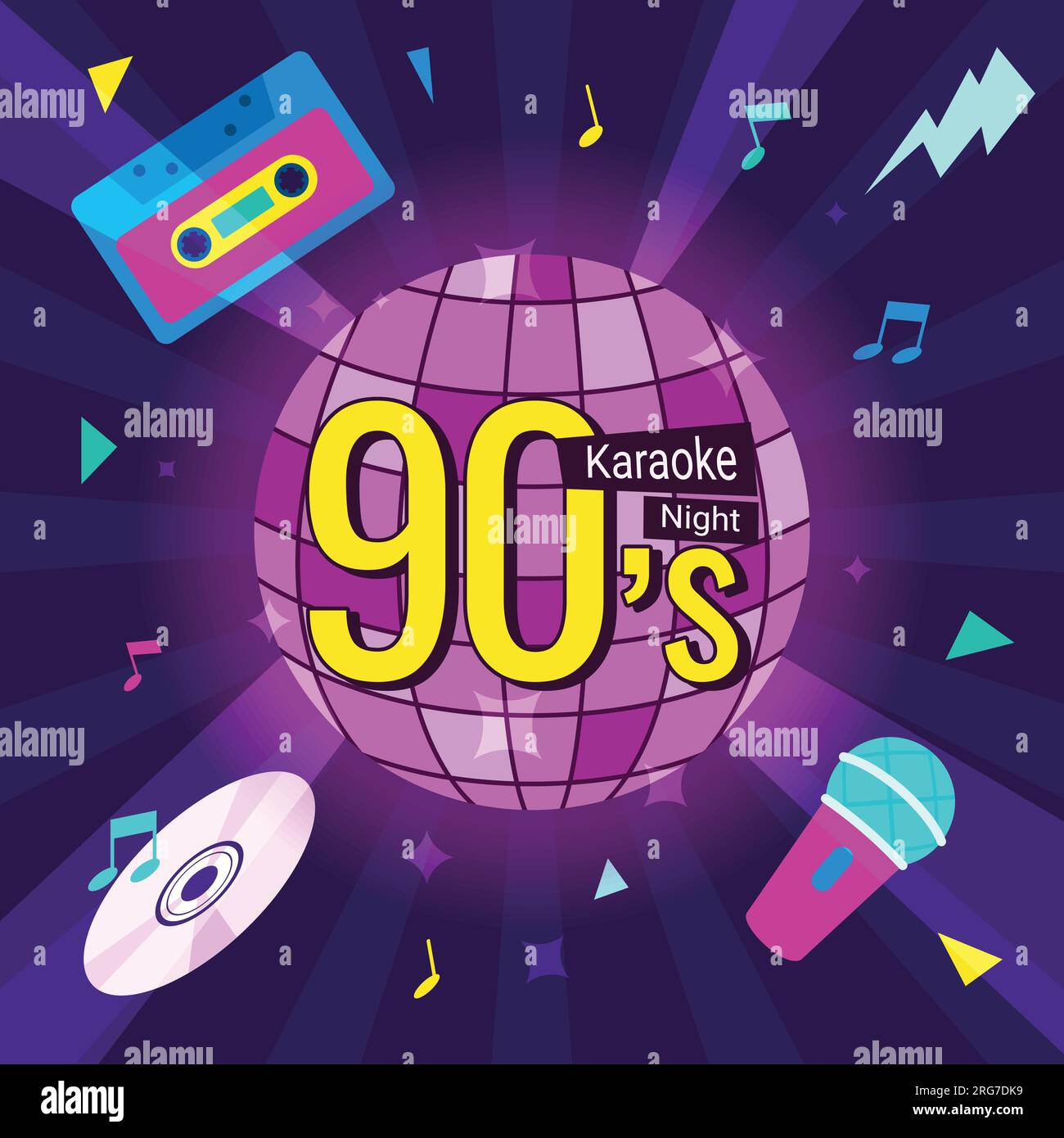 Karaoke night party on 90s nostalgic vibes Stock Vector Image & Art - Alamy