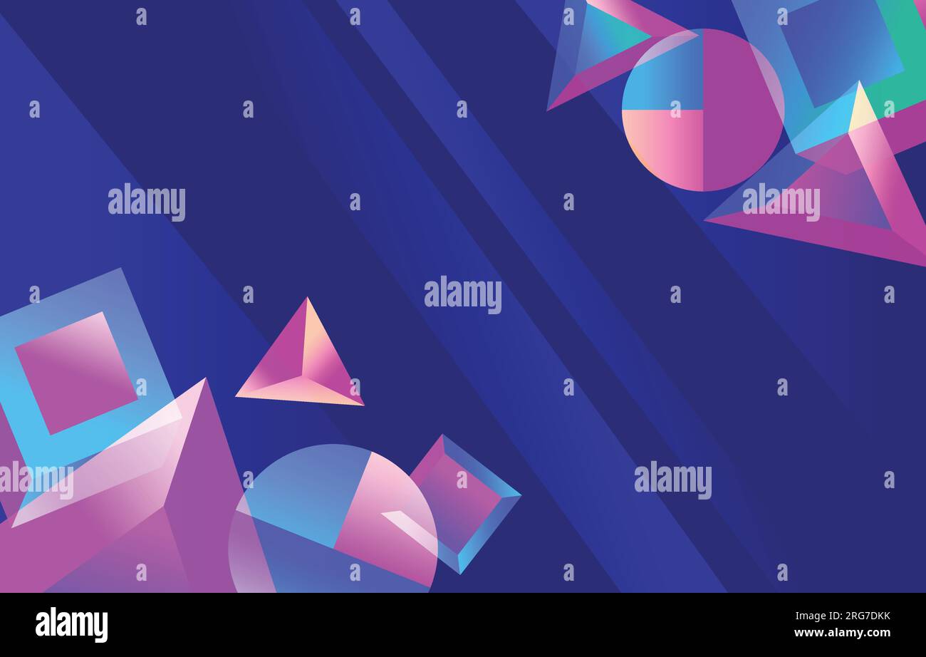 Vivid color geometic shapes overlapping background design Stock Vector ...