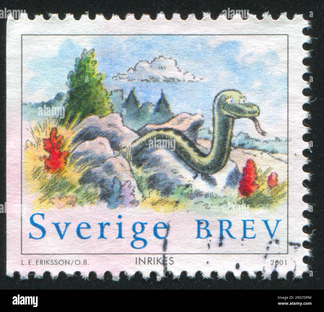 SWEDEN - CIRCA 2001: stamp printed by Sweden, shows Snake, circa 2001 ...