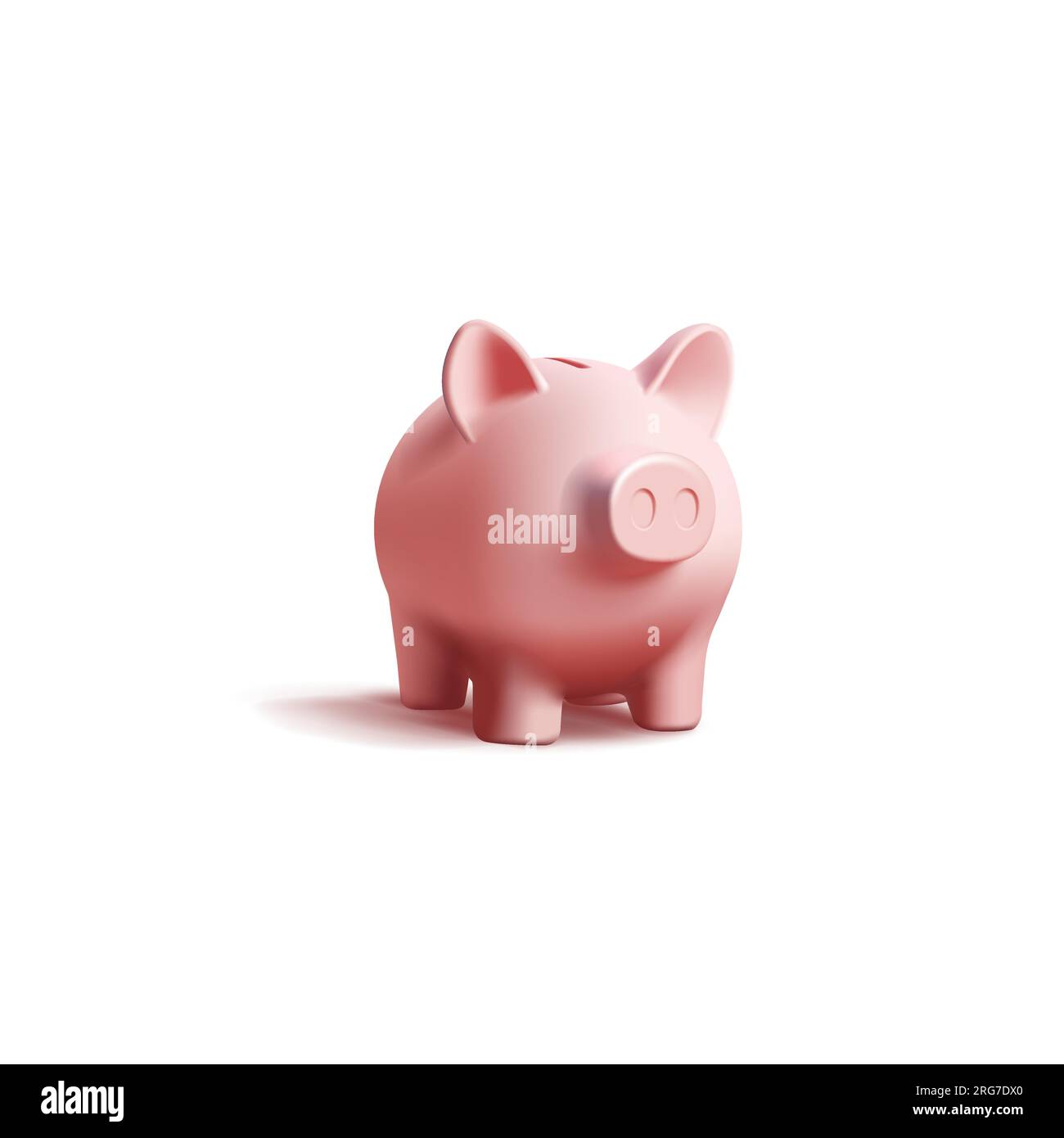 Pink piggy bank 3d render realistic vector illustration, deposit ...