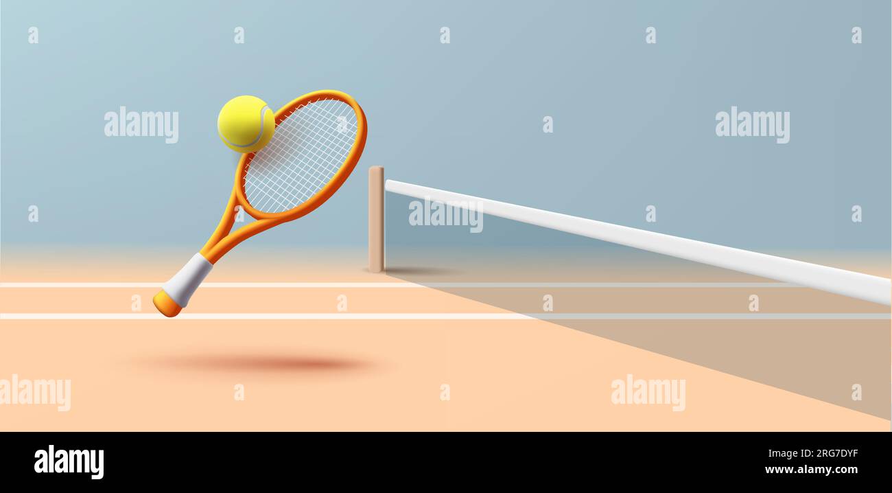 3d tennis club or school or competition render illustration with tennis ...