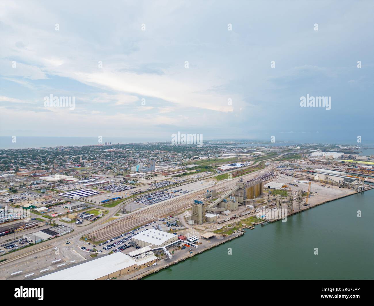 Aerial view of Port og Galveston Texas USA Stock Photo - Alamy