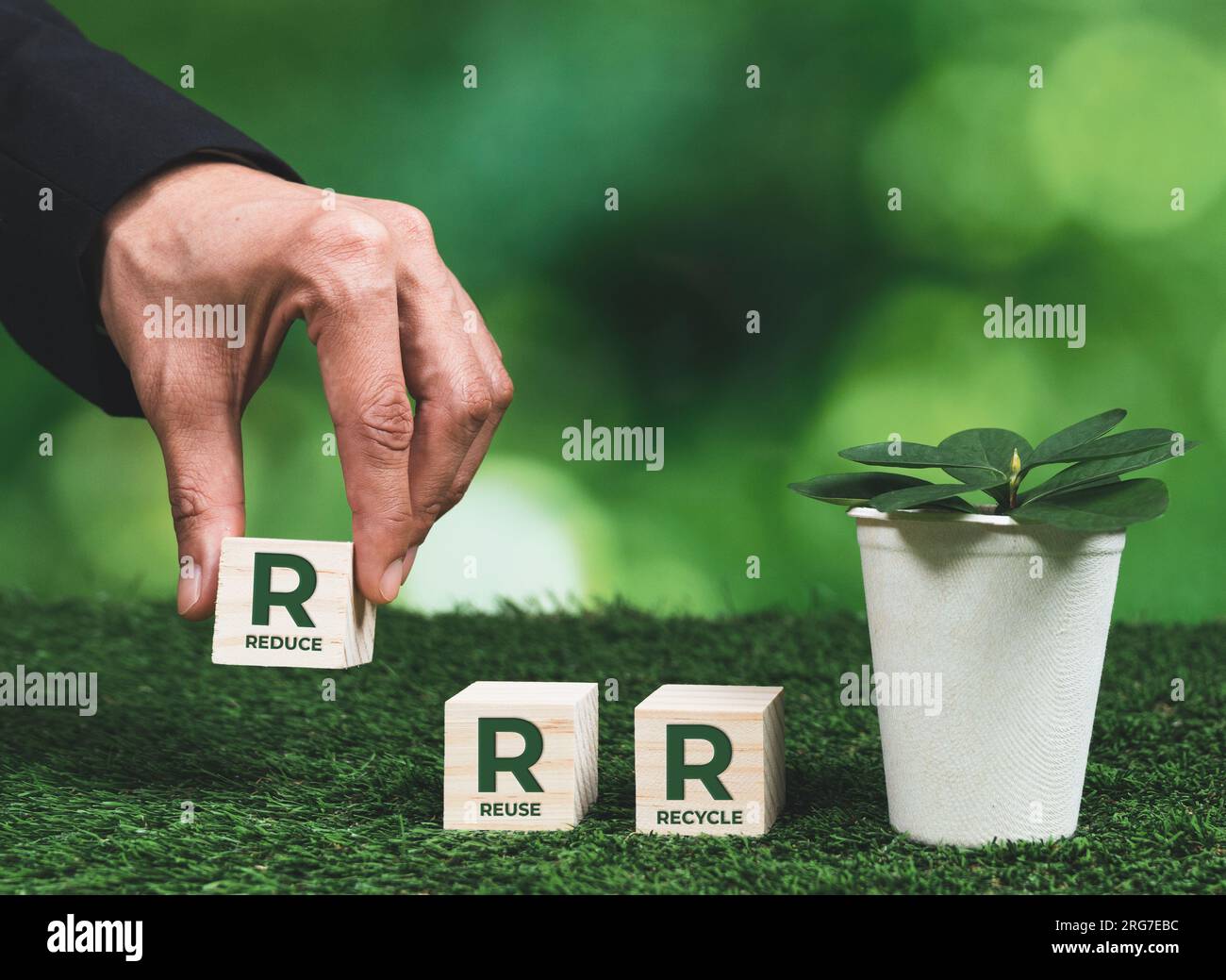 Eco-friendly business company with Reduce Reuse Recycle and forest ...