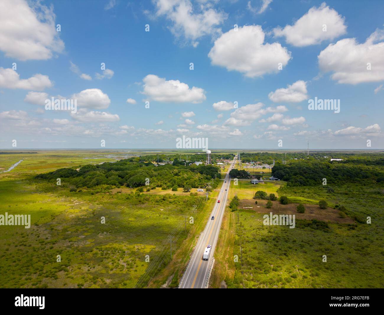 Aerial photo road 124 Stowell High Island Texas Stock Photo - Alamy