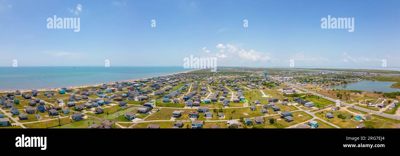 Aerial photo Port Bolivar Summer 2023 Stock Photo - Alamy
