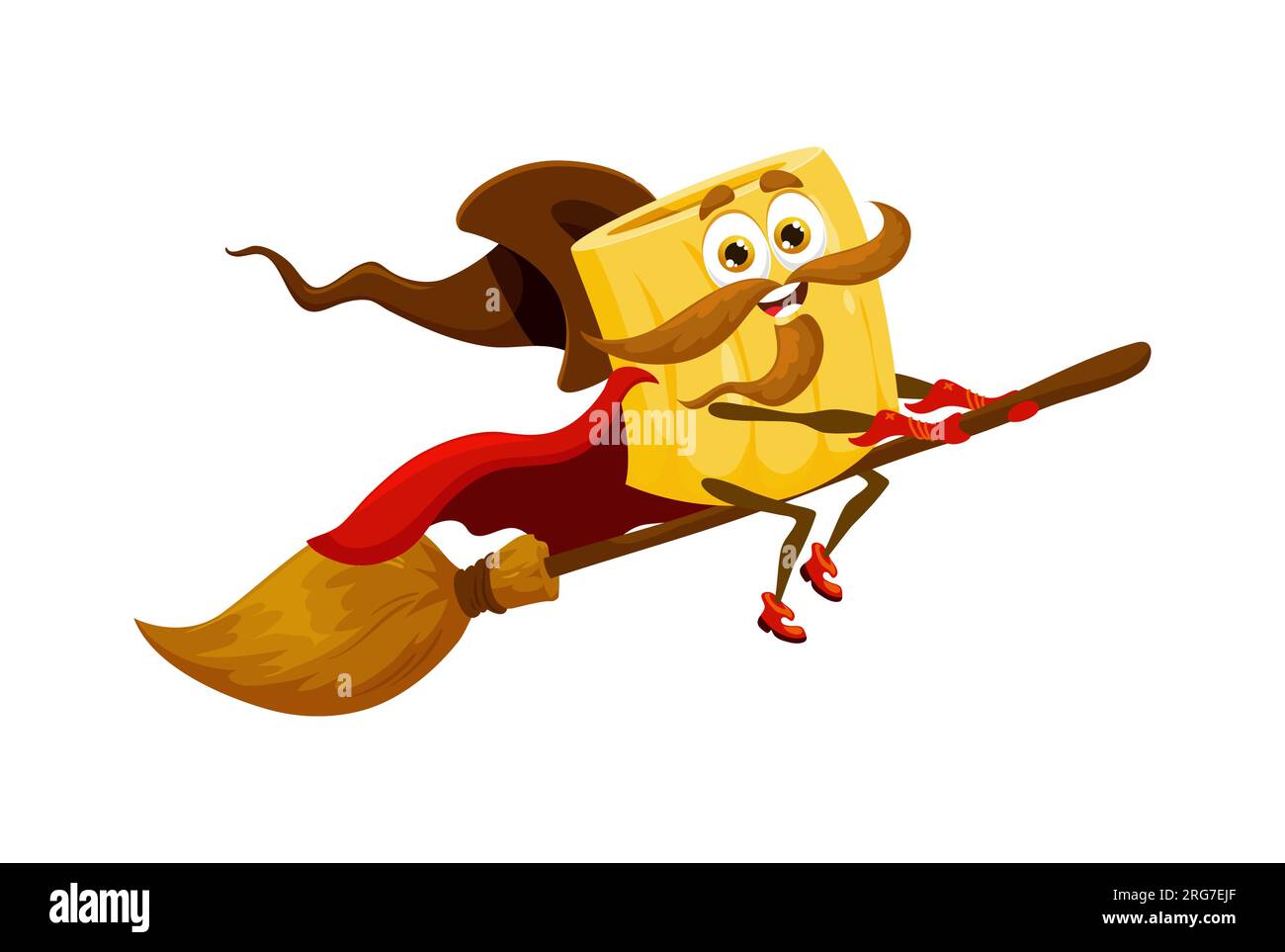 Cartoon Halloween pasta wizard and witch, sorcerer and mage character ...