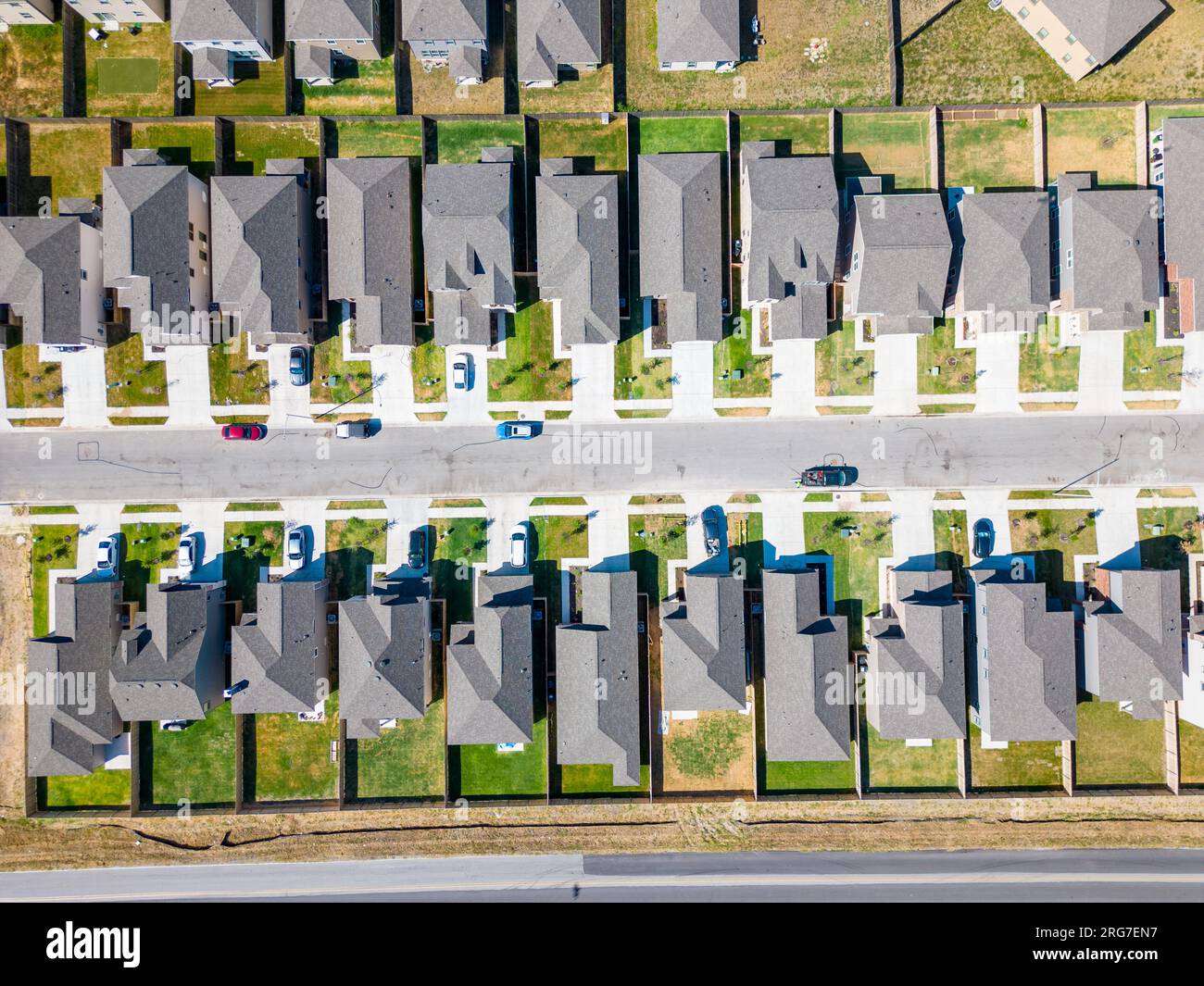 Aerial overhead photo single family homes Manor Texas Stock Photo - Alamy