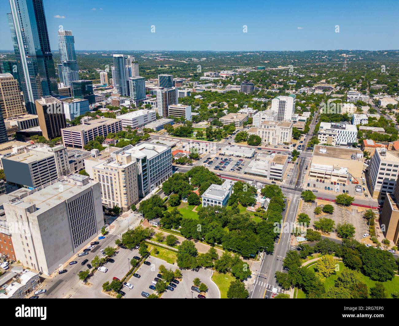 Aerial photo Texas Governors Mansion Downtown Austin Stock Photo - Alamy
