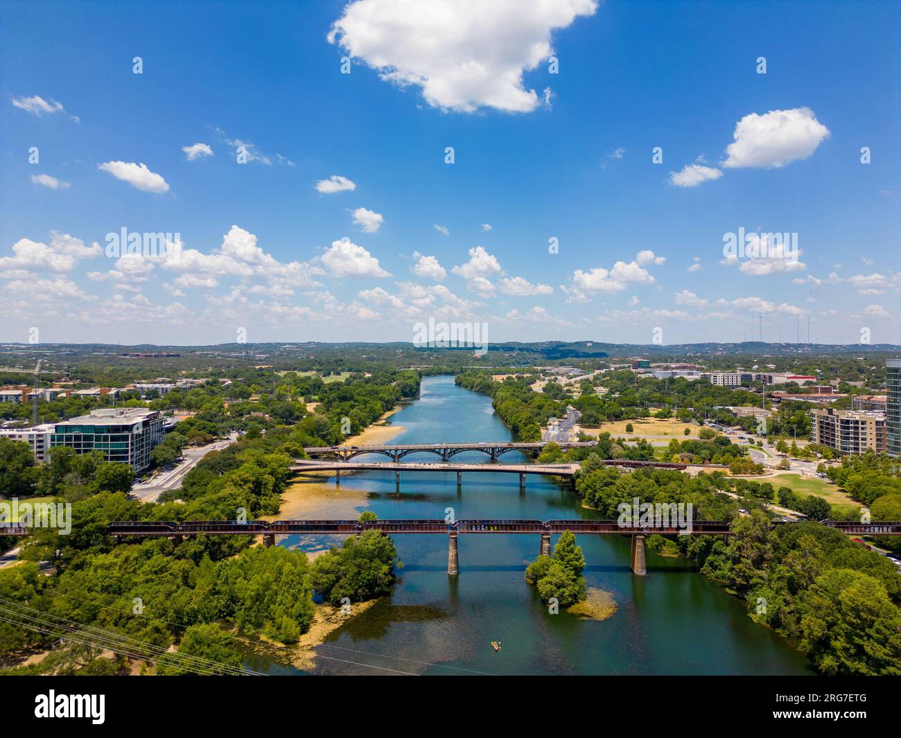 Aerial photo Colorado River at Austin Texas Stock Photo - Alamy