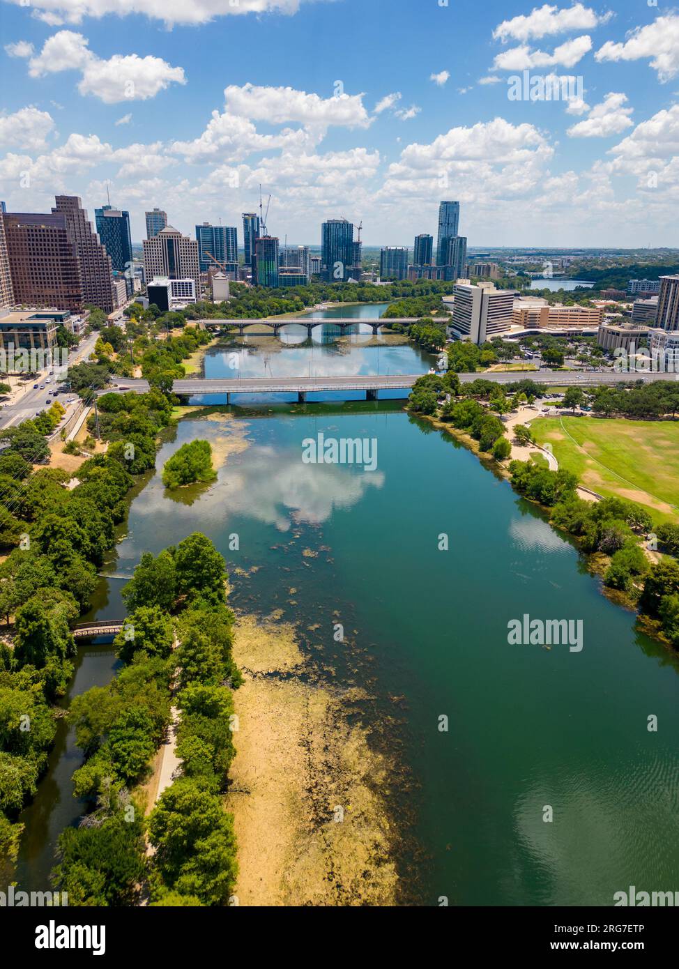 Aerial photo Colorado River at Downtown Austin Texas Stock Photo - Alamy