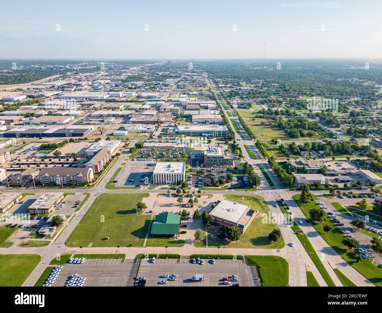 Aerial photo businesses and government buildings on Lincoln Boulevard Oklahoma City OK Stock ...