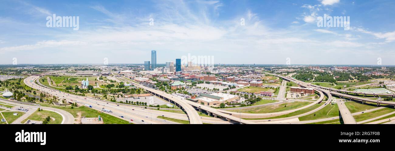 Aerial panorama highways to Oklahoma City OK circa 2023 Stock Photo - Alamy