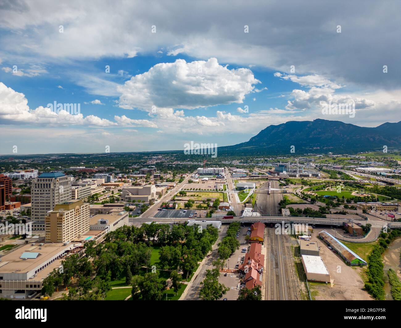 Aerial photo Downtown Colorado Springs CO USA Stock Photo - Alamy