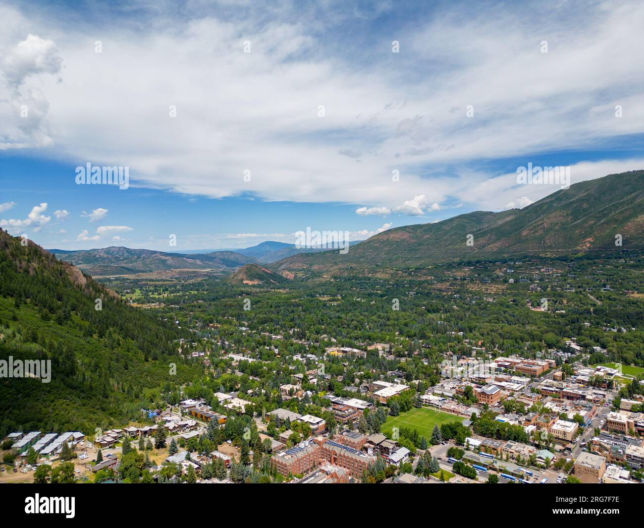 Aerial drone photo Aspen Colorado Summer 2023 Stock Photo - Alamy