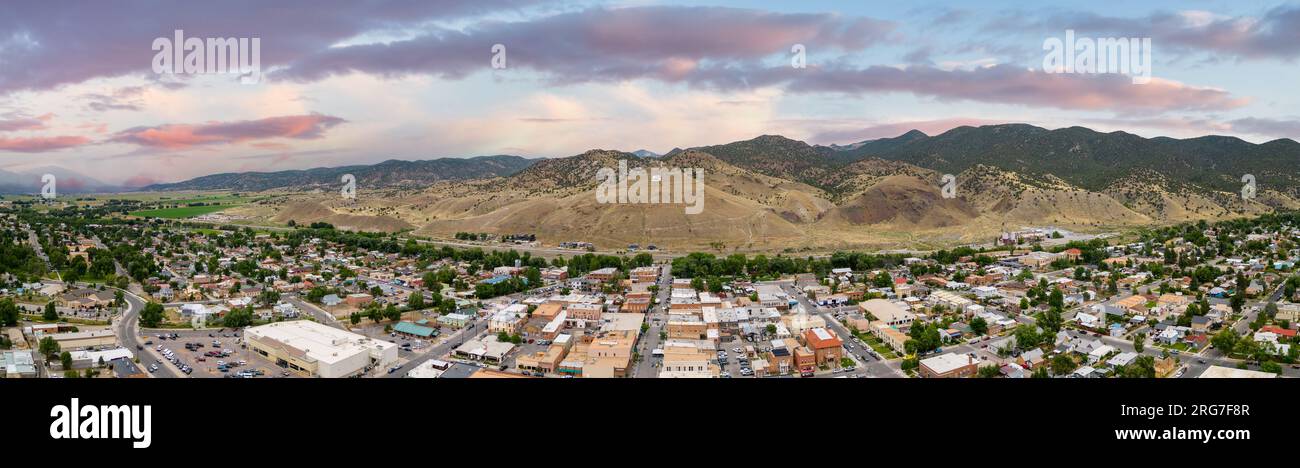 Aerial panorama salida Colorado historic town Stock Photo - Alamy