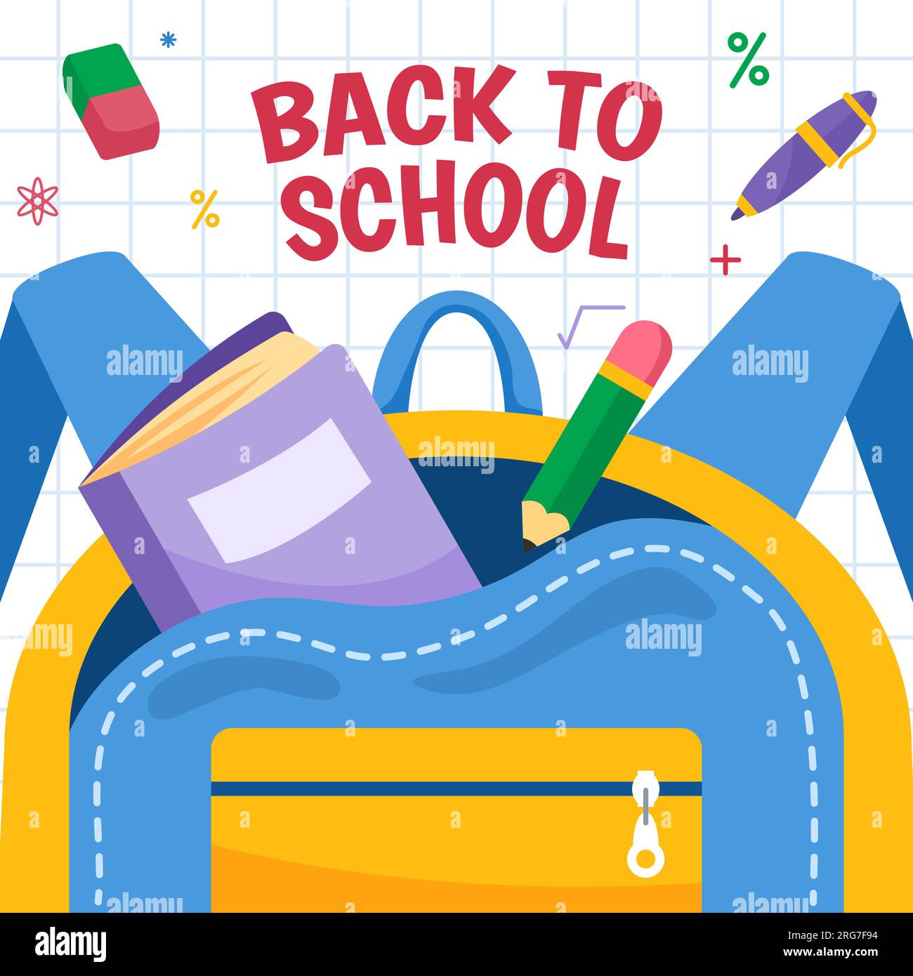 Preparing school bag Stock Vector Images - Alamy