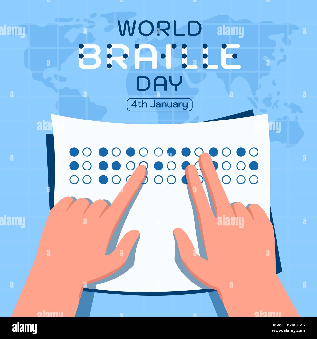 Blind people reading braille text book using fingers Stock Vector Image ...