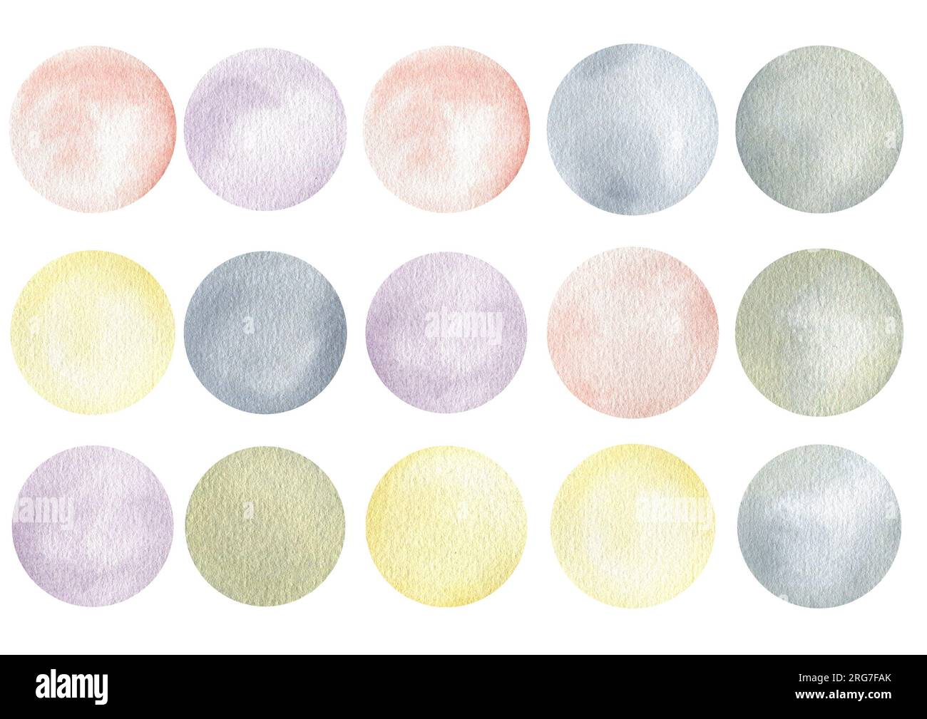 Set of watercolor simple polka dot patterns. Analog, paper texture ...