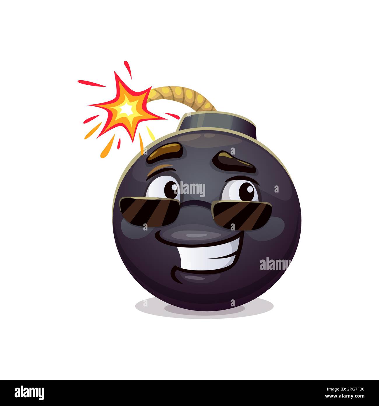 Cartoon bomb character. Explosive, weapon personage with a wide smile ...