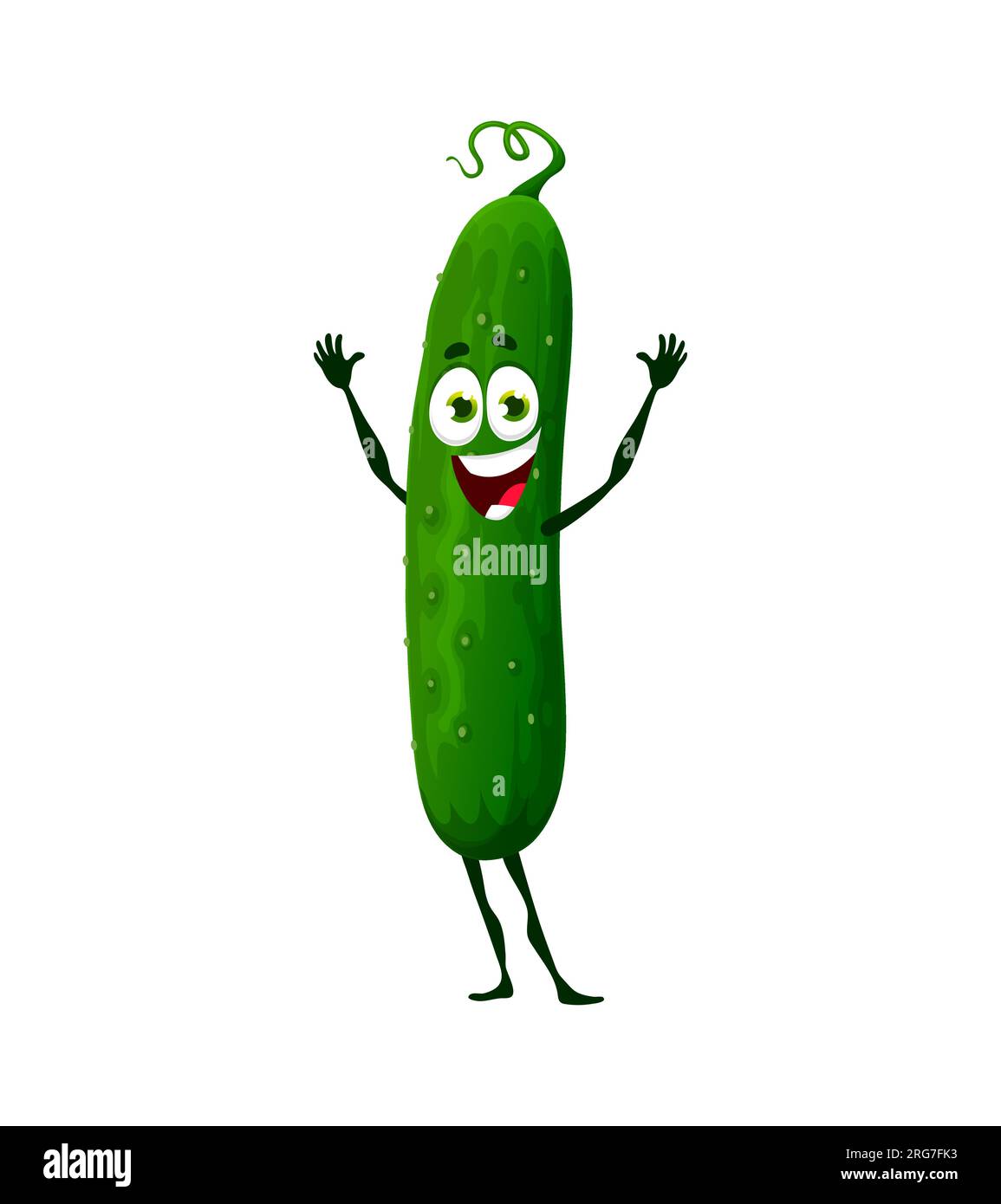 Cartoon cucumber keto diet food character. Isolated vector cute fresh ...