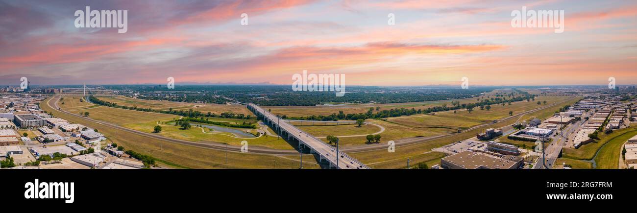 Aerial panorama Trammell Crow Park Dallas Texas USA circa 2023 Stock ...