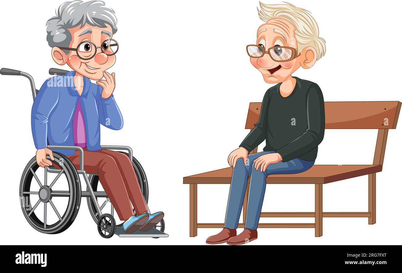 Old Couple Talking Together illustration Stock Vector Image & Art - Alamy