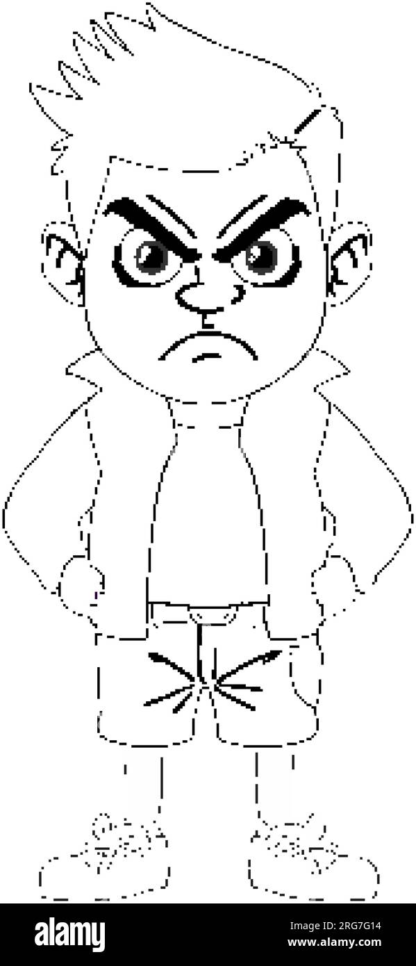 A vector illustration of an angry boy in cartoon style Stock Vector ...