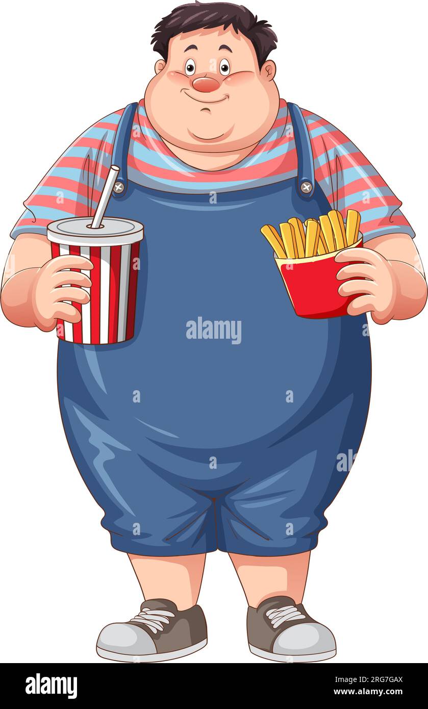 Overweight Cartoon Fat Boy