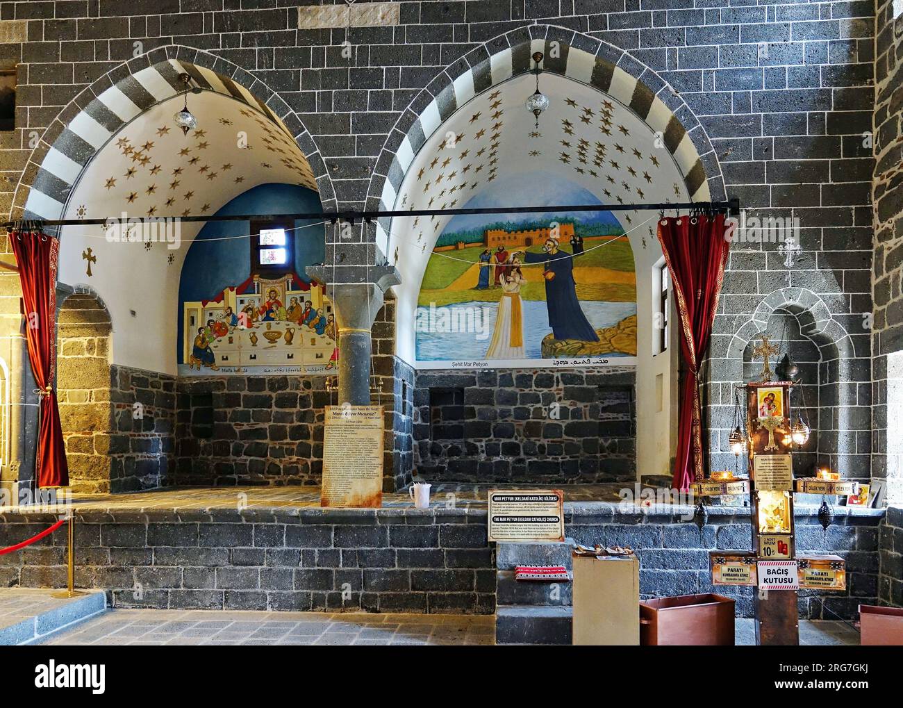 Two of the 5 altars of the St. Pithyon Church are pictured. A religious ...