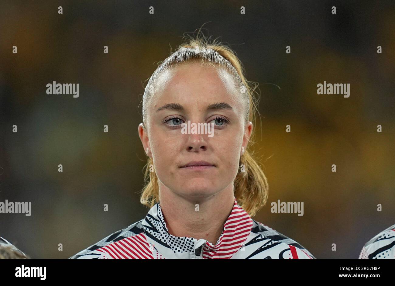 August 07 2023: Karen Holmgaard (Denmark) looks on during a game, at ...