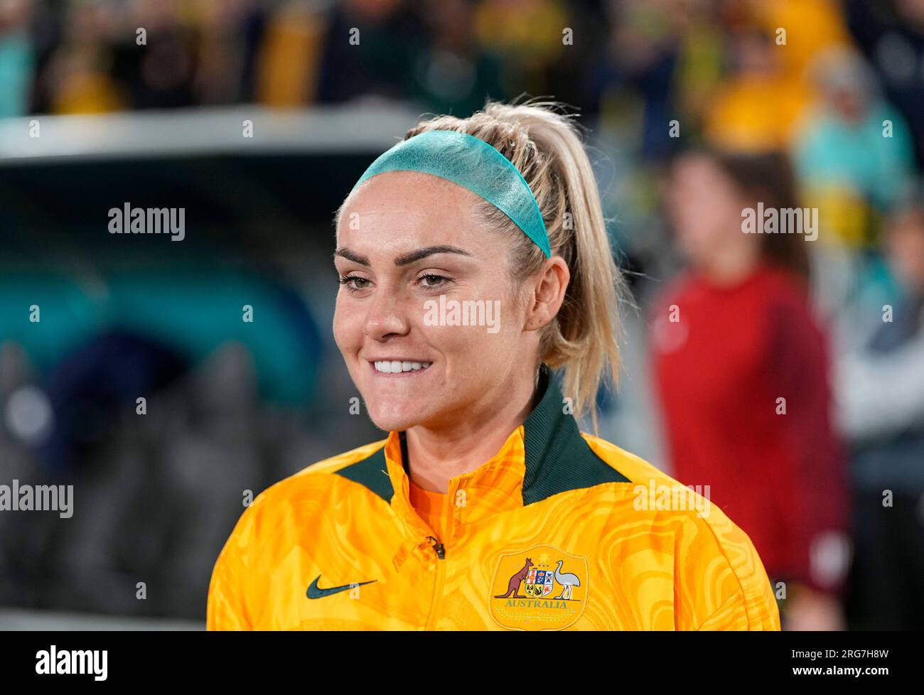 August 07 2023: Ellie Carpenter (Australia) looks on during a game, at ...