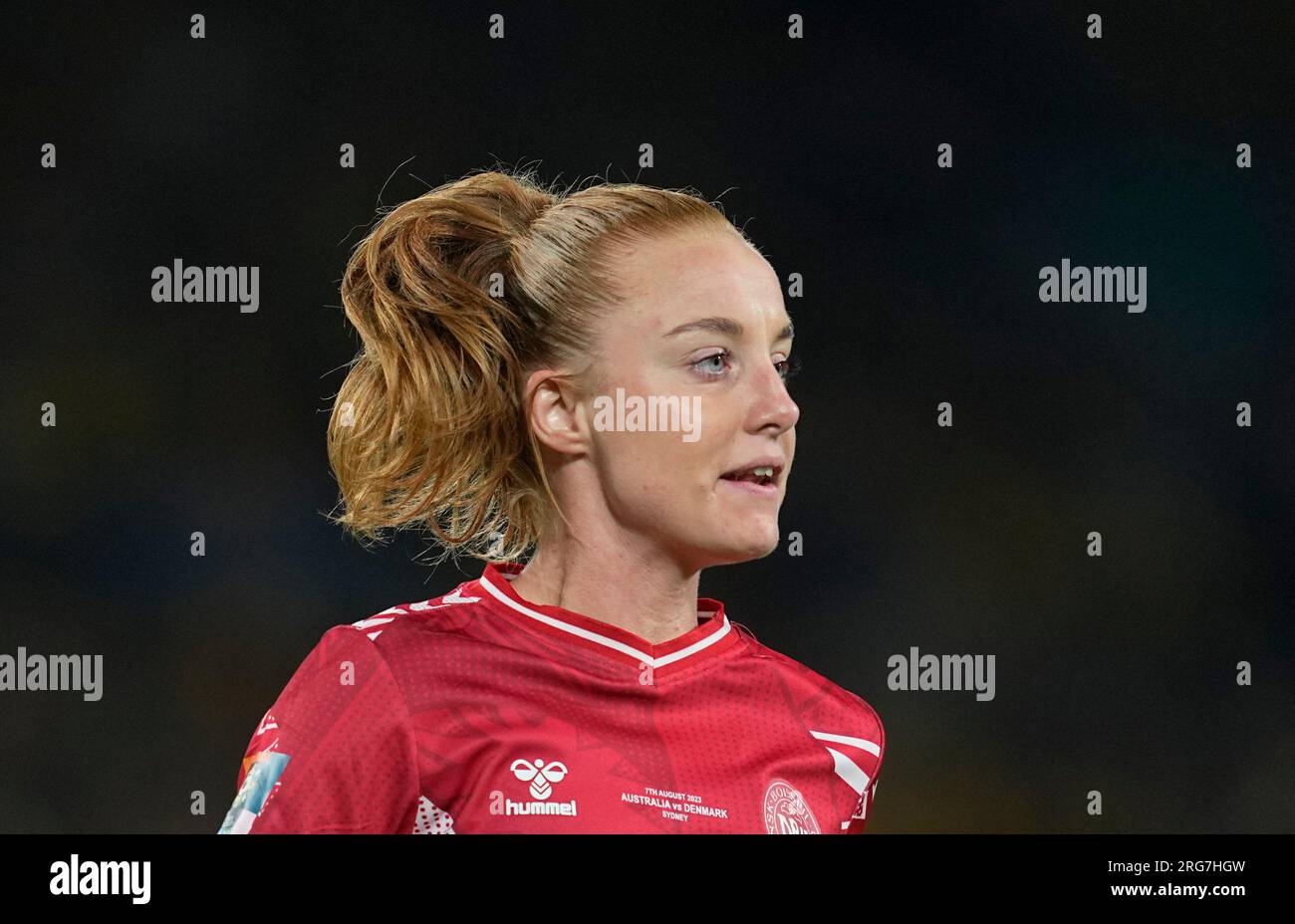 August 07 2023: Karen Holmgaard (Denmark) looks on during a game, at ...