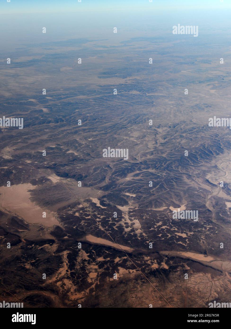 Aerial landscape of the Arabian desert in the Turaif region in Saudi ...