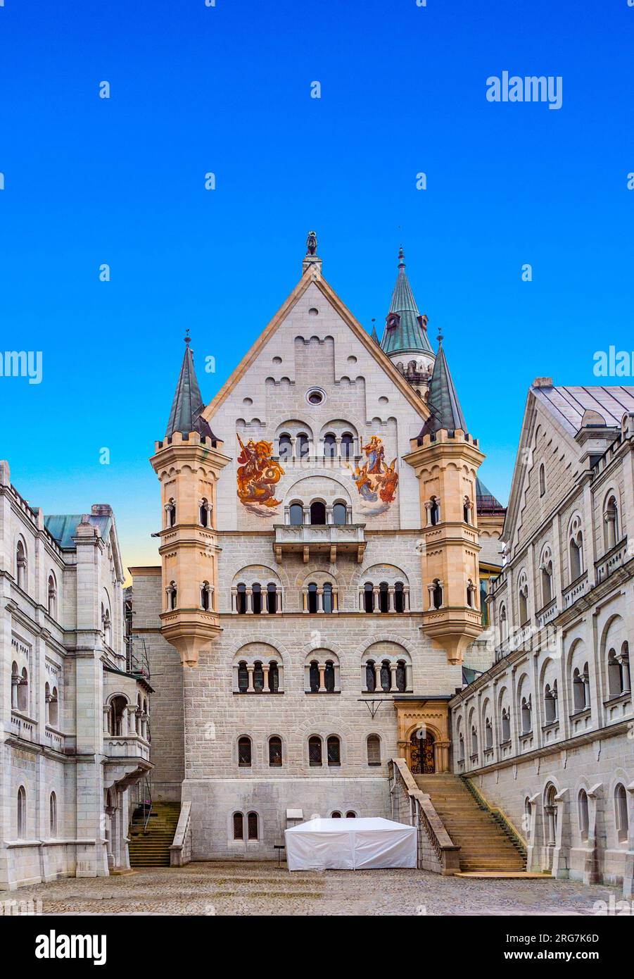 Hohenschwangau, Germany - July 31, 2009: castle Neuschwanstein in ...