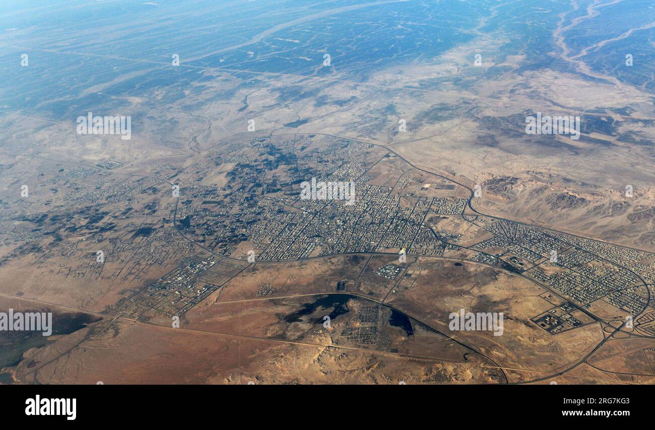 Aerial view of Al Qurayyat, Saudi Arabia Stock Photo - Alamy