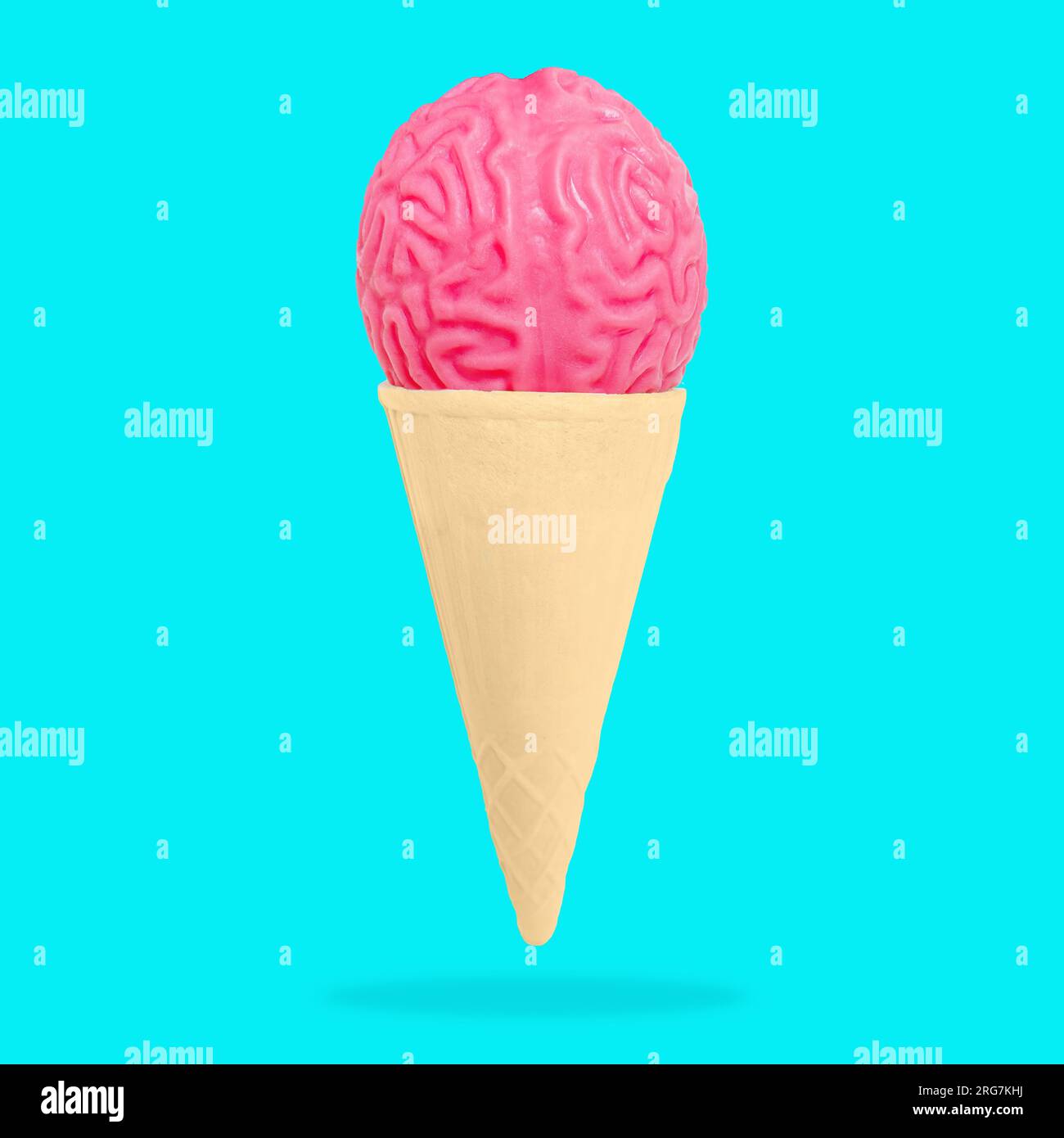 Waffle Cone Adorned With An Intricately Crafted Human Brain Model