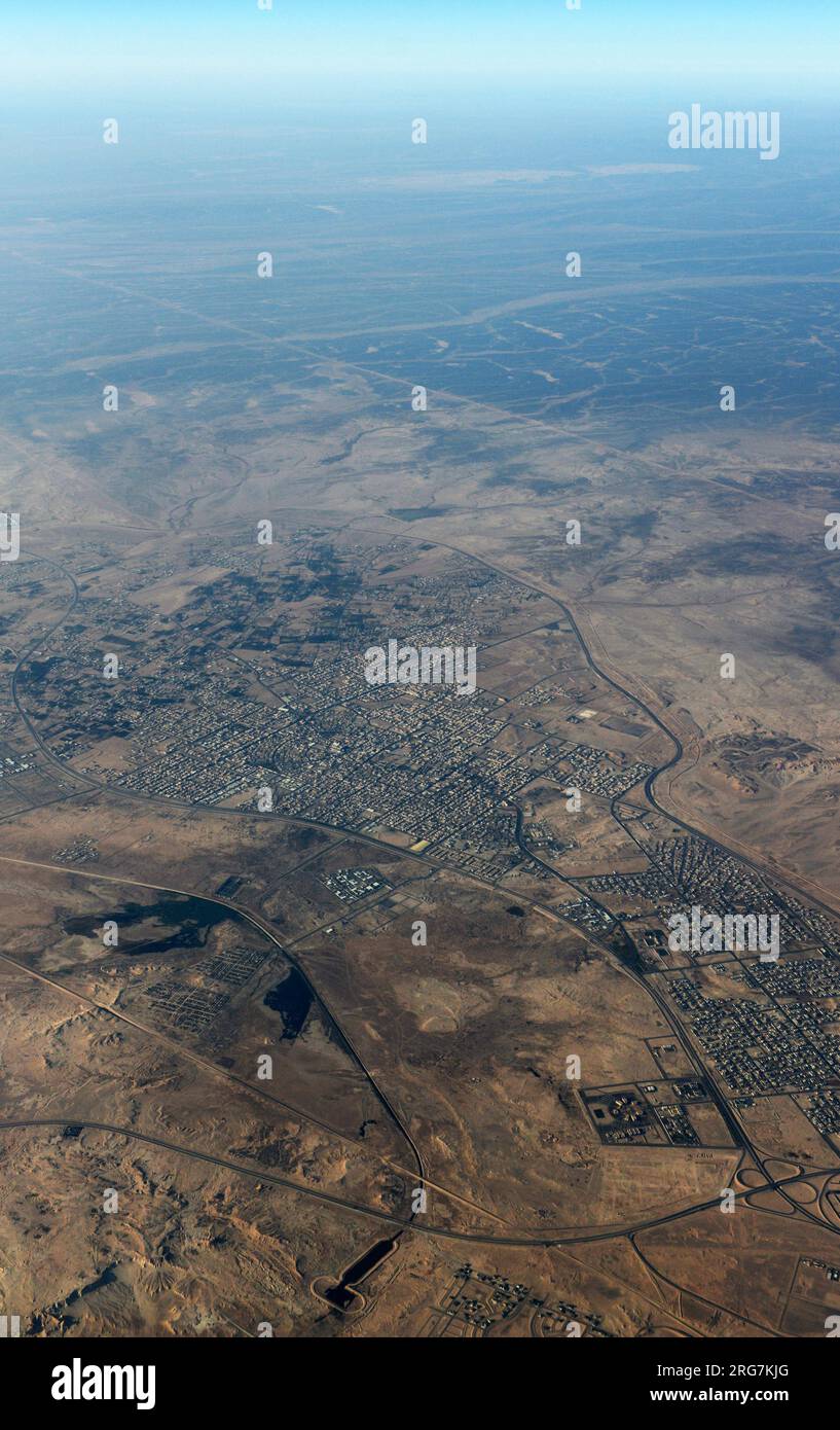 Aerial view of Al Qurayyat, Saudi Arabia Stock Photo - Alamy