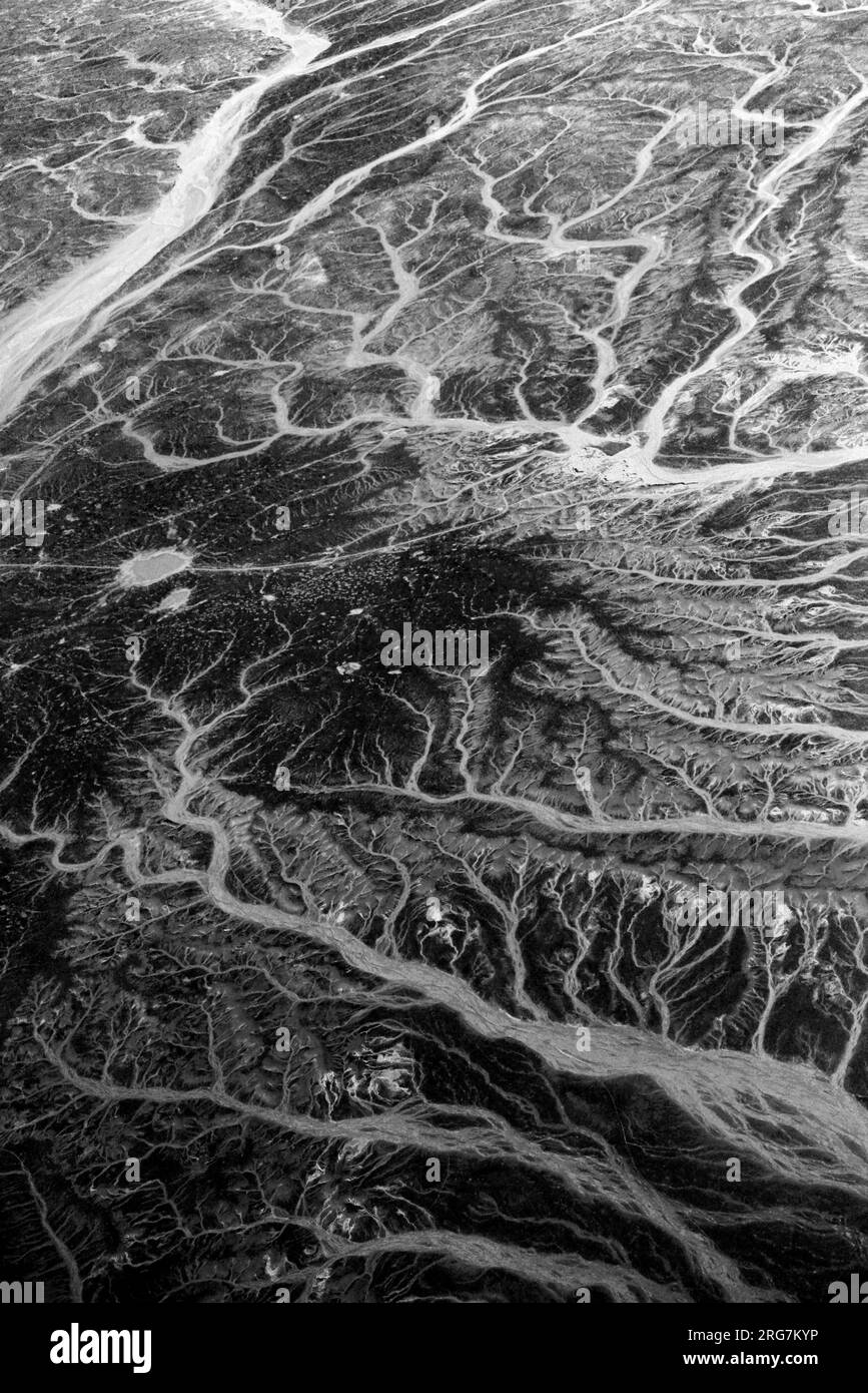 Aerial view of river bed Black and White Stock Photos & Images - Alamy