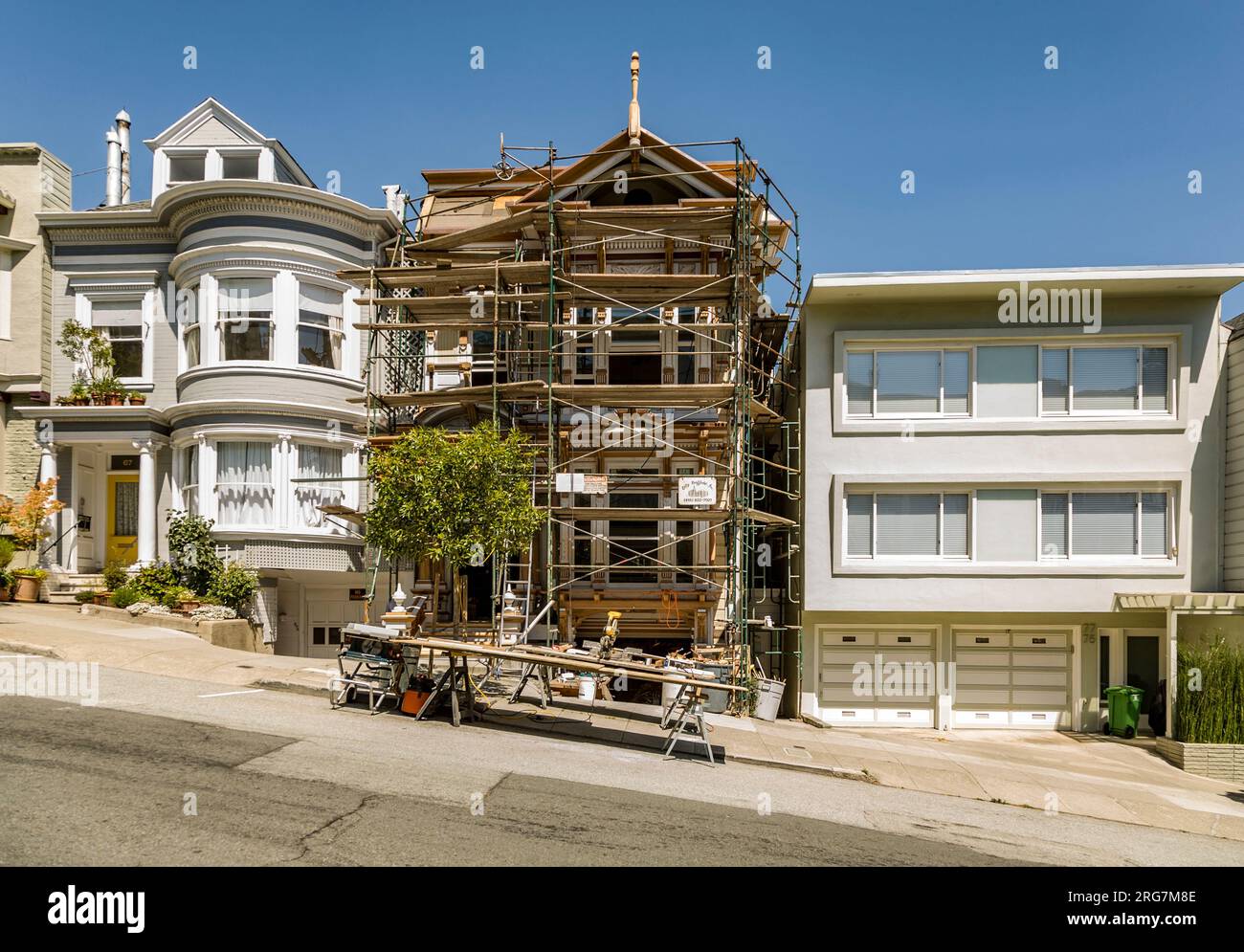 San Francisco, July 23, 2008: urban houses in San Francisco , USA. The ...