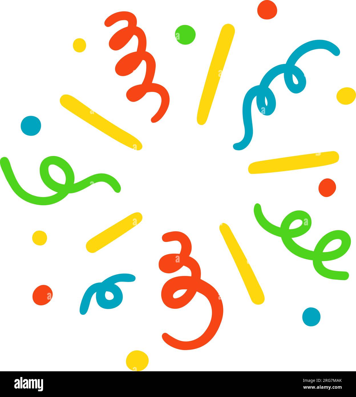 Popping ribbon confetti. Exploding party popper. Festive firework icon ...