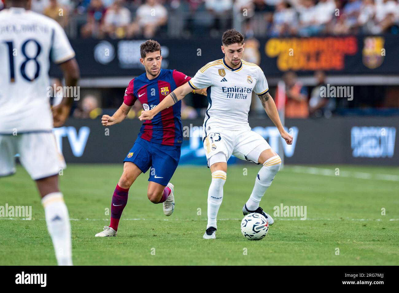 ARLINGTON, TX - JULY 29: Real Madrid midfielder Federico Valverde (#15 ...