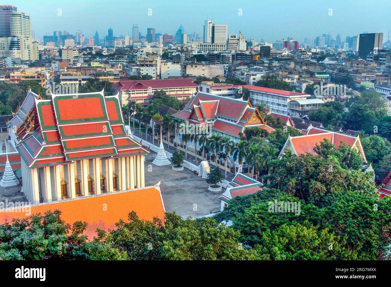Bangkok, Thailand - December 2, 2006: aerial view to Wat Thepthidaram ...