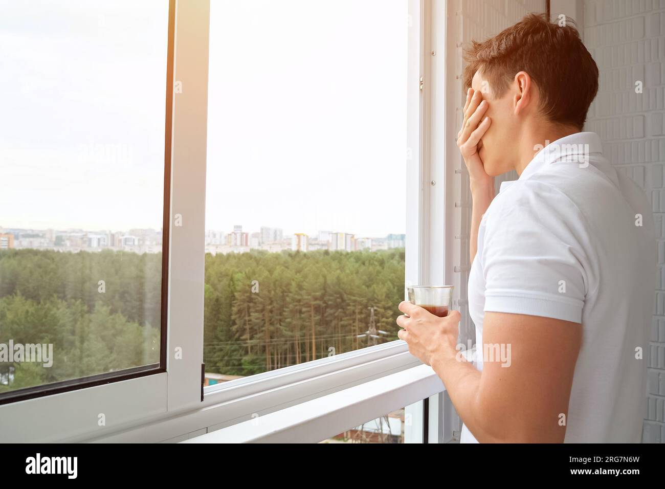 Morning coffee on open balcony hi-res stock photography and images - Alamy
