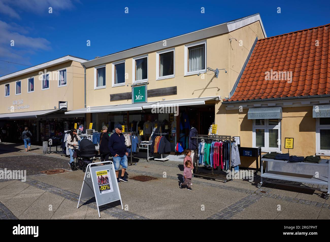 Mr, clothes shop; Vestergade, Sæby, Denmark Stock Photo - Alamy