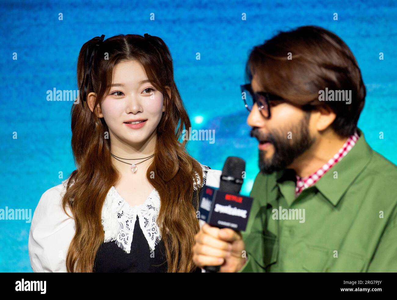 Tsuki (Billlie) and Ro Hong-Chul, Aug 8, 2023 : Japanese Tsuki (L) of K ...