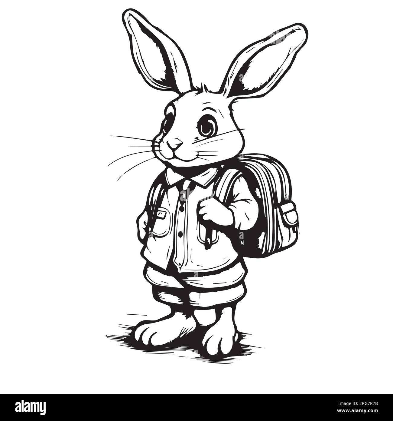 Bunny Wearing Backpack